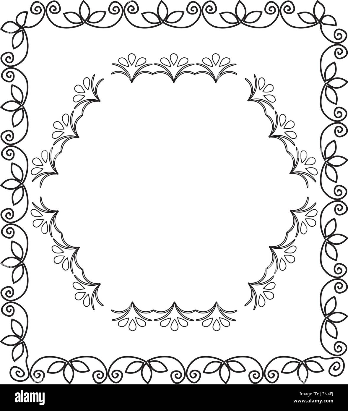 Elegant Victorian with square shape frame Stock Vector Image & Art - Alamy