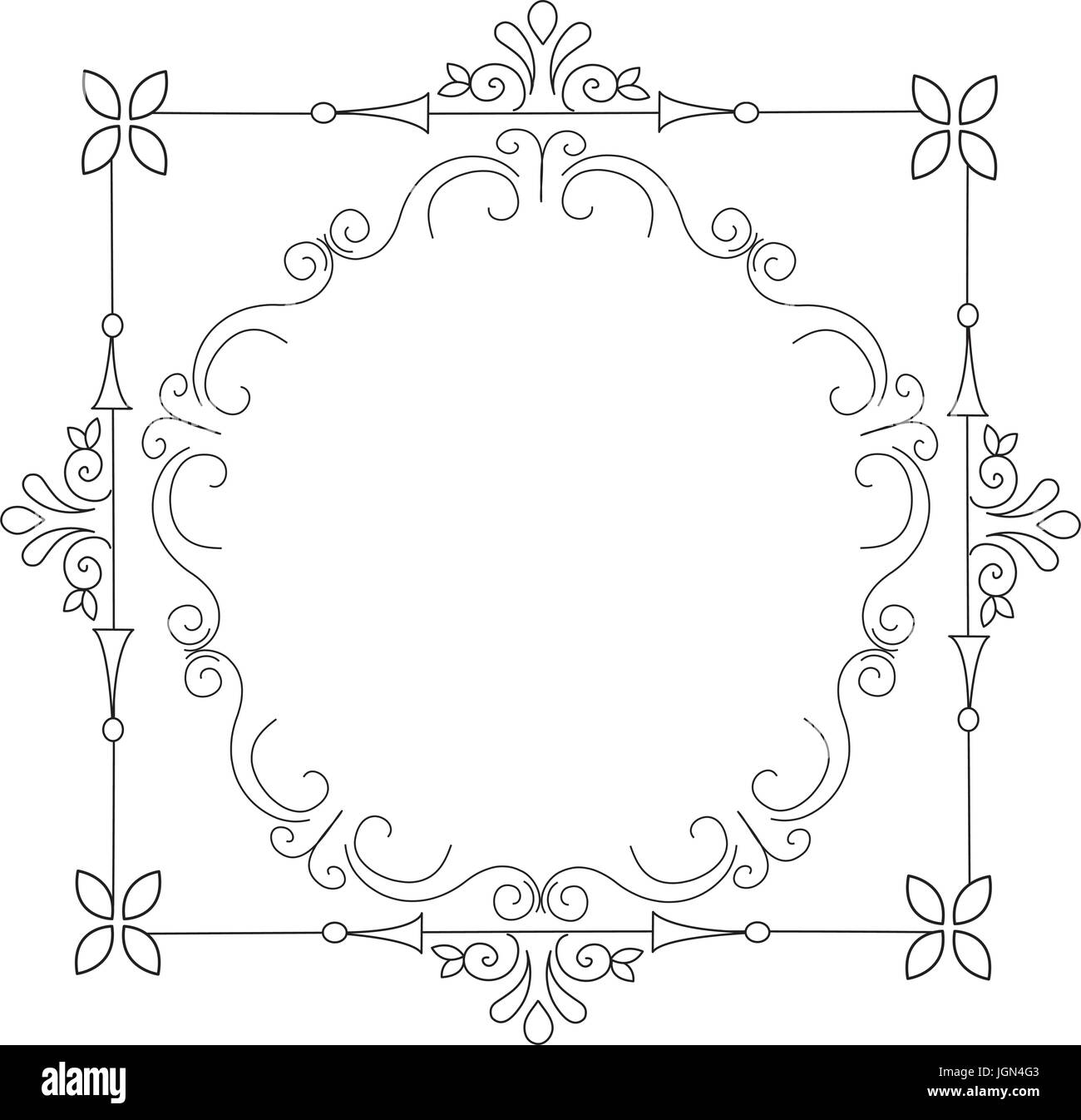 Elegant Victorian with square shape frame Stock Vector Image & Art - Alamy