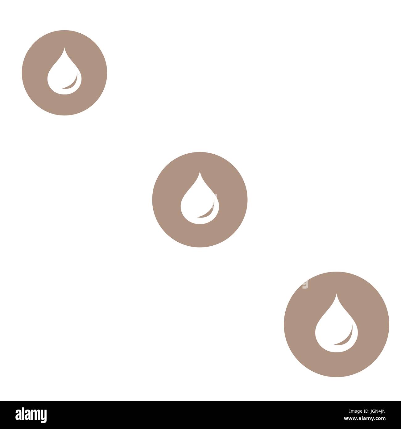 Stylized icon of the three colored fuel droplets silhouette in circles ...