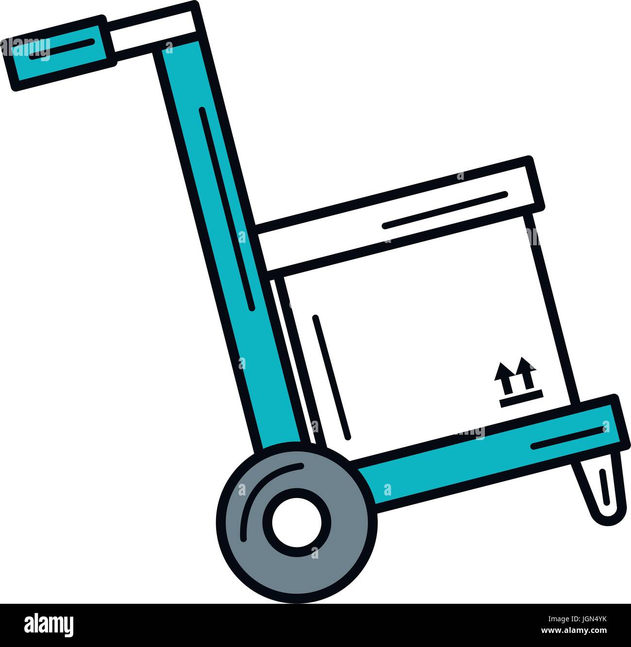 cart with box carton delivery service vector illustration design Stock ...