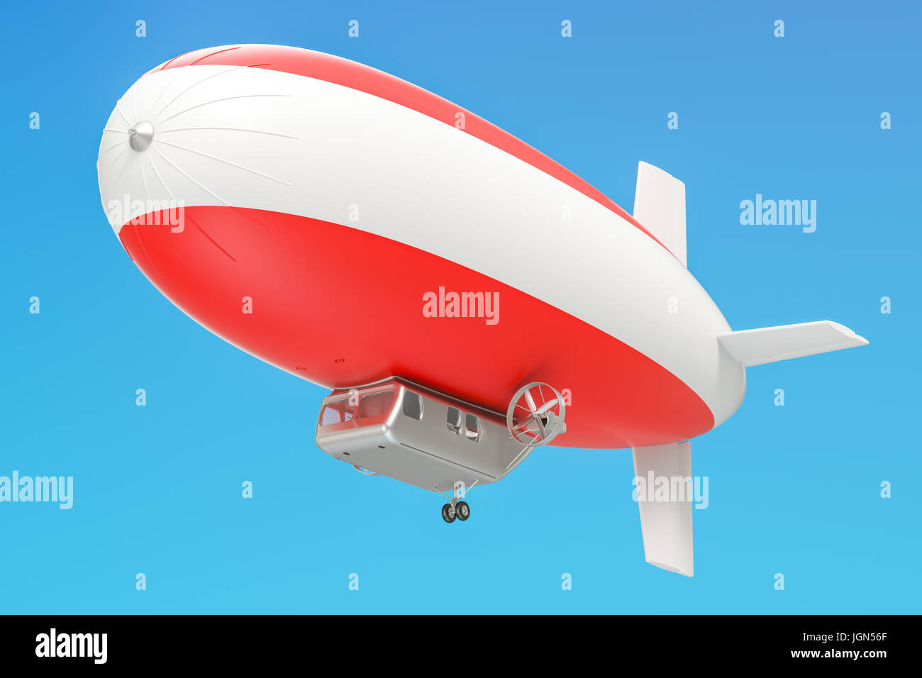 Airship or dirigible balloon with Austrian flag, 3D rendering Stock ...