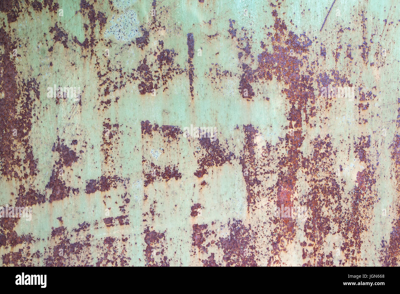 Peeled Rusty Green Metal Wall Background, Old steel painted Container ...