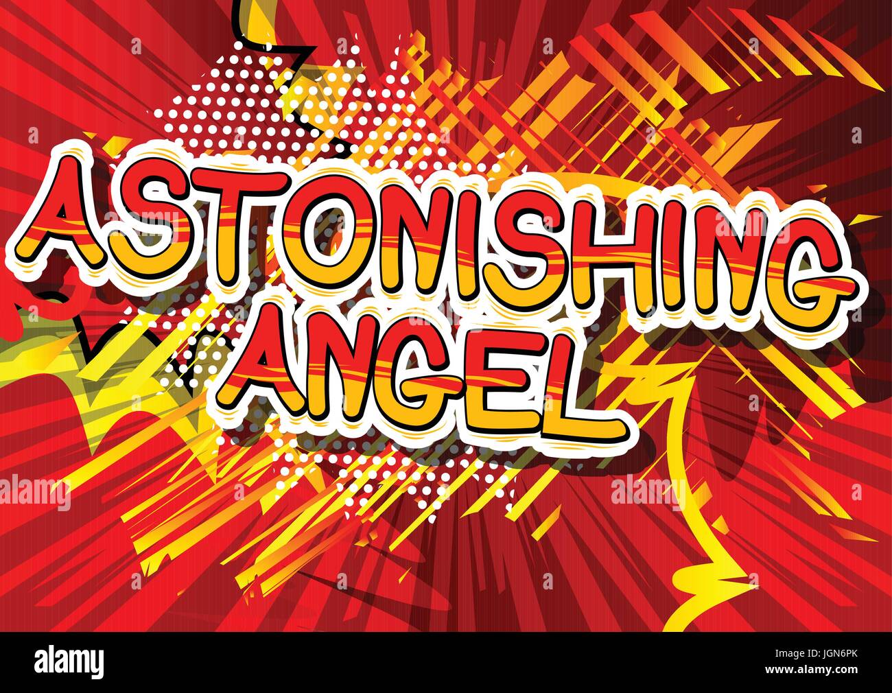 Astonishing Angel - Comic book style phrase on abstract background ...