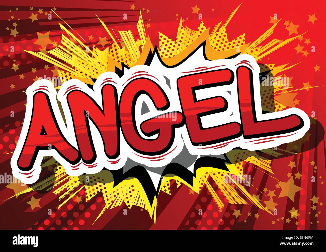 Angel - Comic book style phrase on abstract background Stock Vector ...