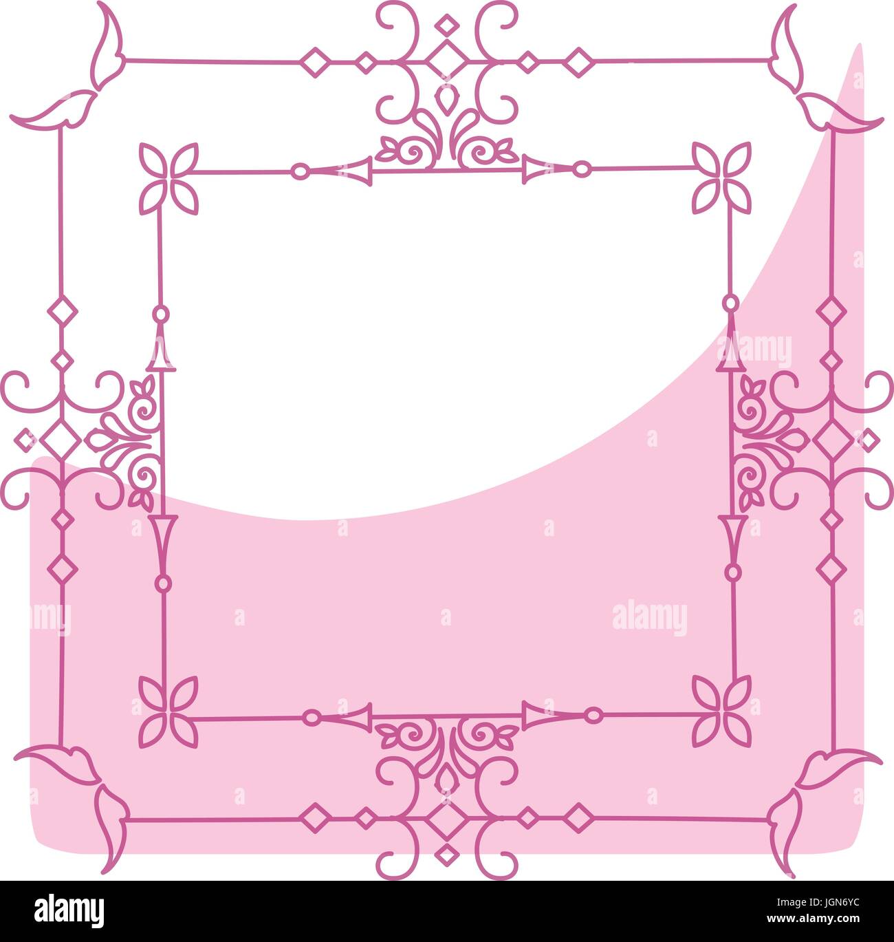 Elegant Victorian with square shape frame vector illustration design ...