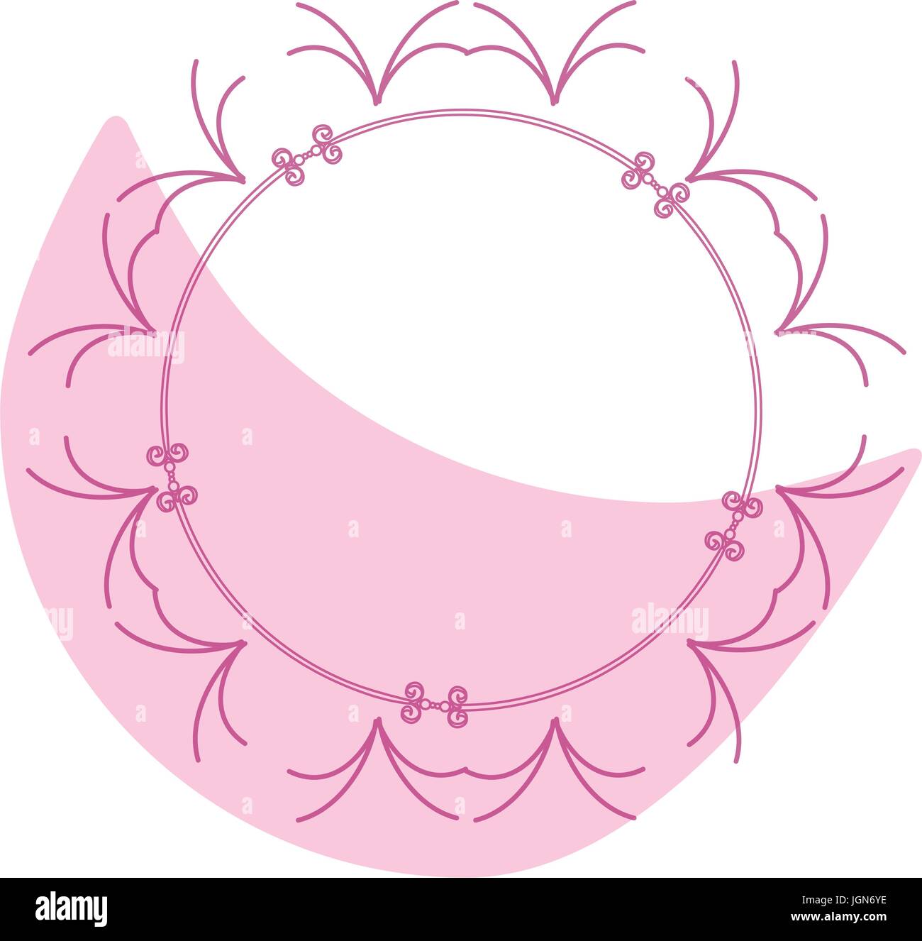 Elegant Victorian with circular shaped frame vector illustration design ...