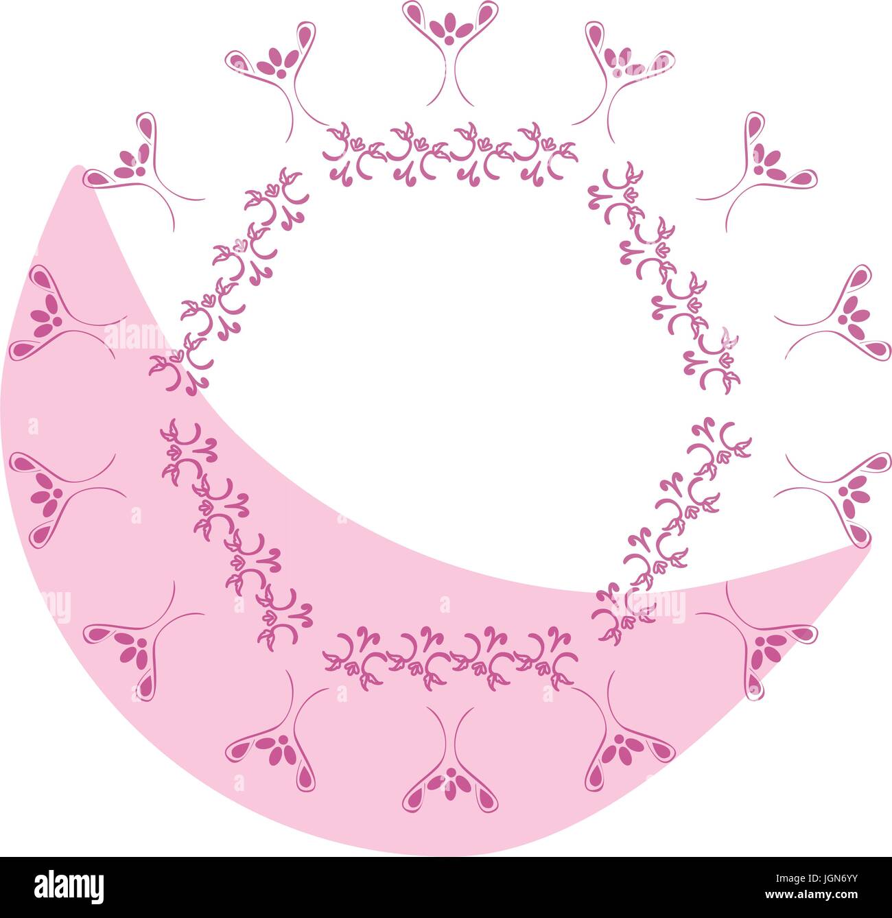 Elegant Victorian with circular shaped frame vector illustration design ...