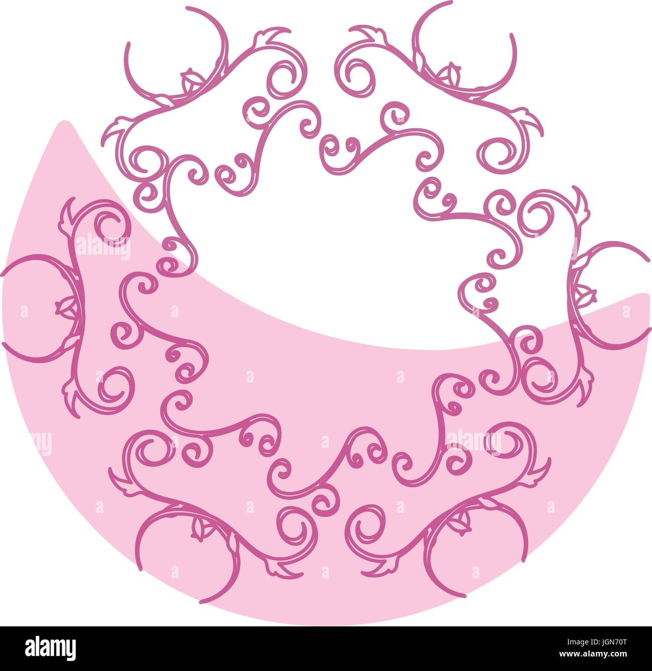 Elegant Victorian with circular shaped frame vector illustration design ...