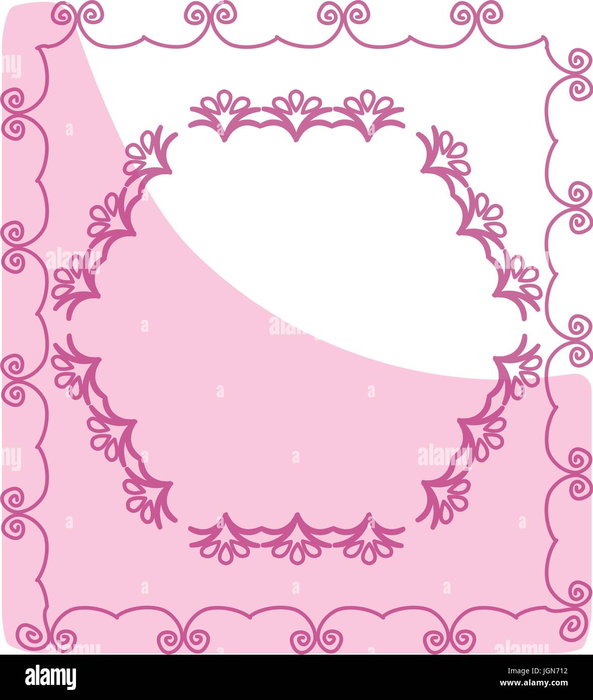 Elegant Victorian with square shape frame vector illustration design ...