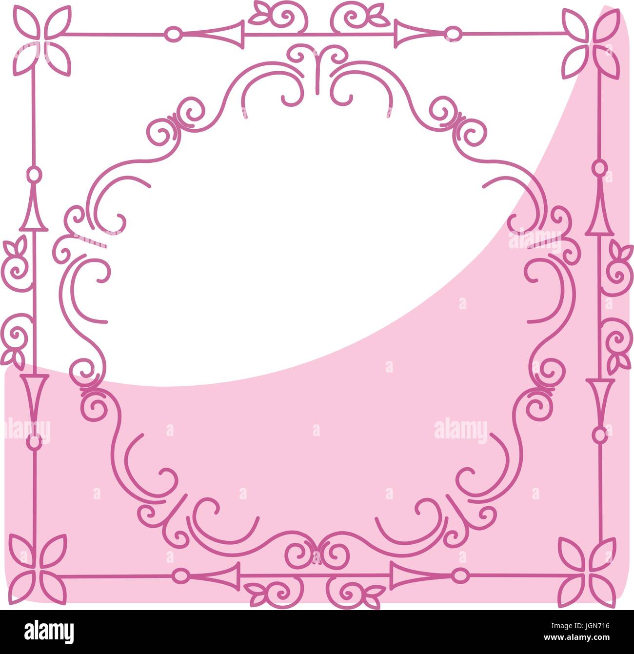 Elegant Victorian with square shape frame vector illustration design ...