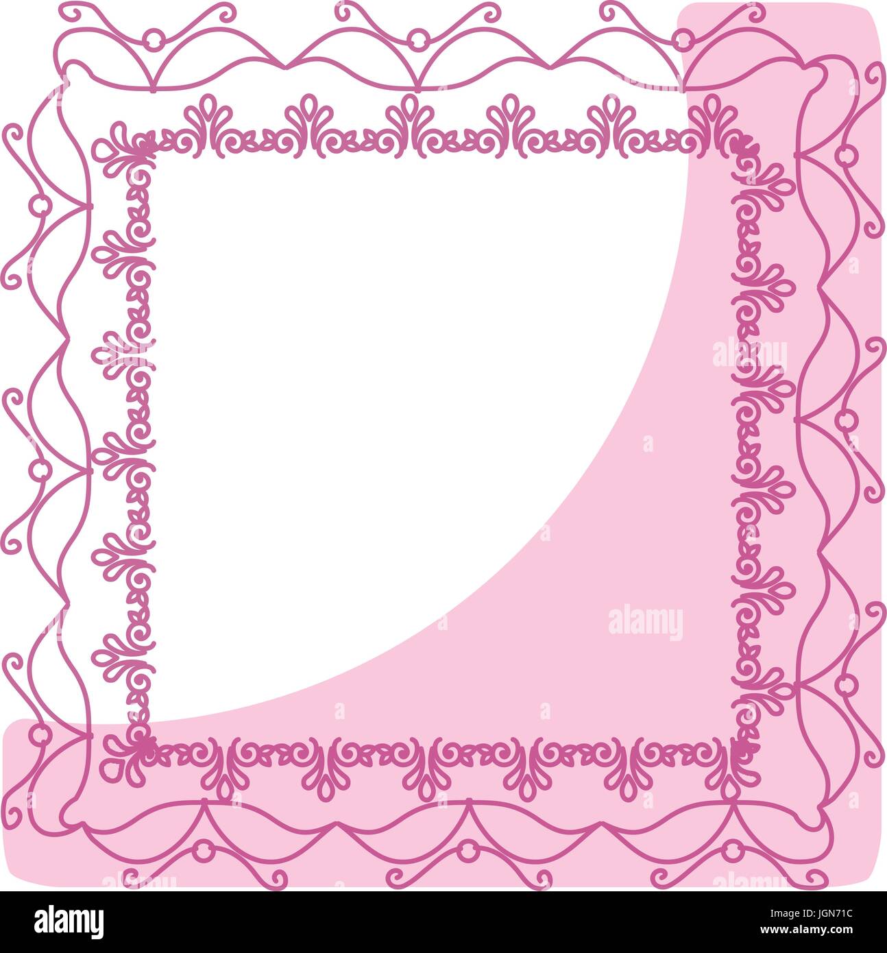 Elegant Victorian with square shape frame vector illustration design ...
