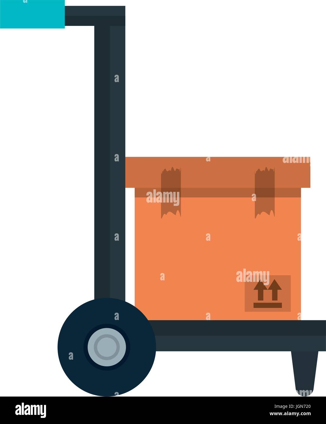 cart with box carton delivery service vector illustration design Stock ...