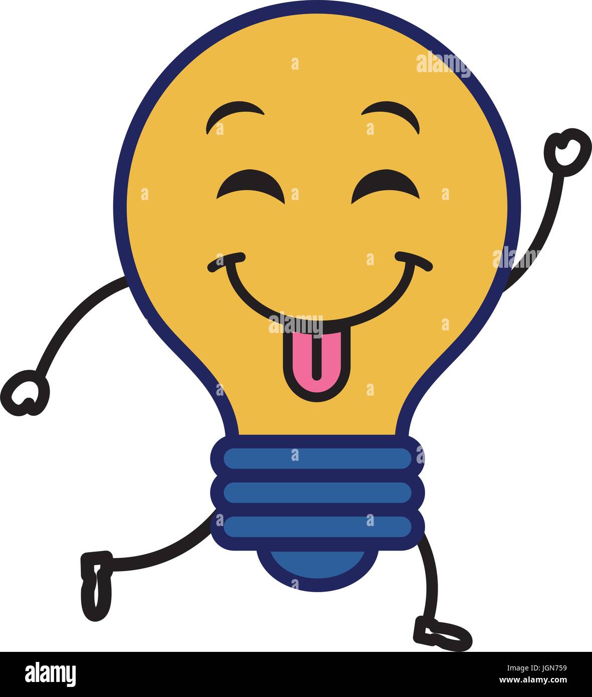 bulb light kawaii character vector illustration design Stock Vector ...