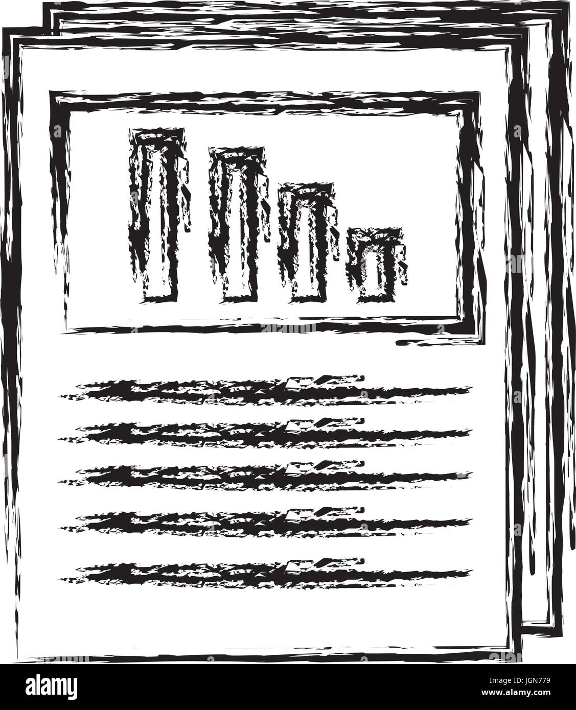 paper document with statistics vector illustration design Stock Vector ...