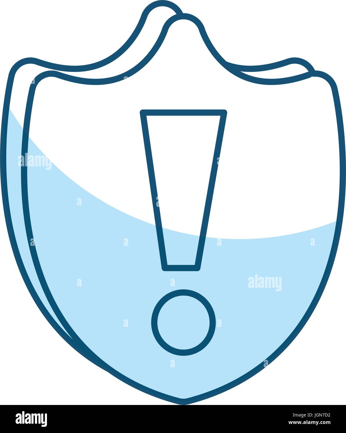 shield with alert symbol vector illustration design Stock Vector Image ...