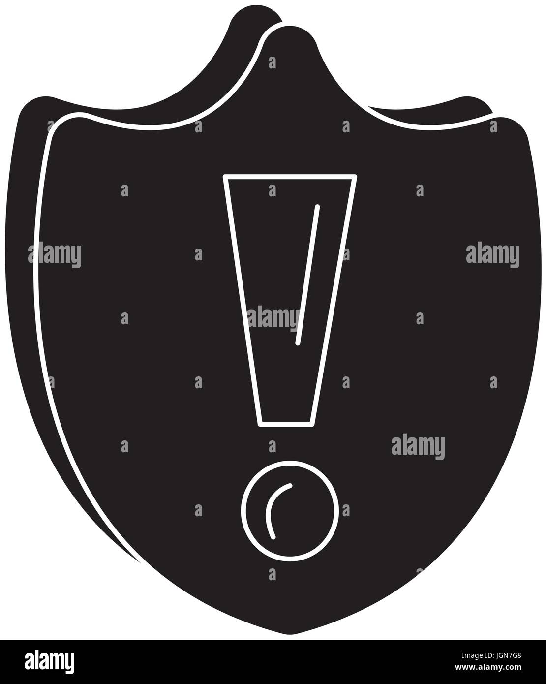 shield with alert symbol vector illustration design Stock Vector Image ...