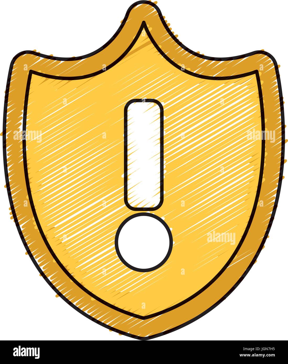shield with alert symbol vector illustration design Stock Vector Image ...