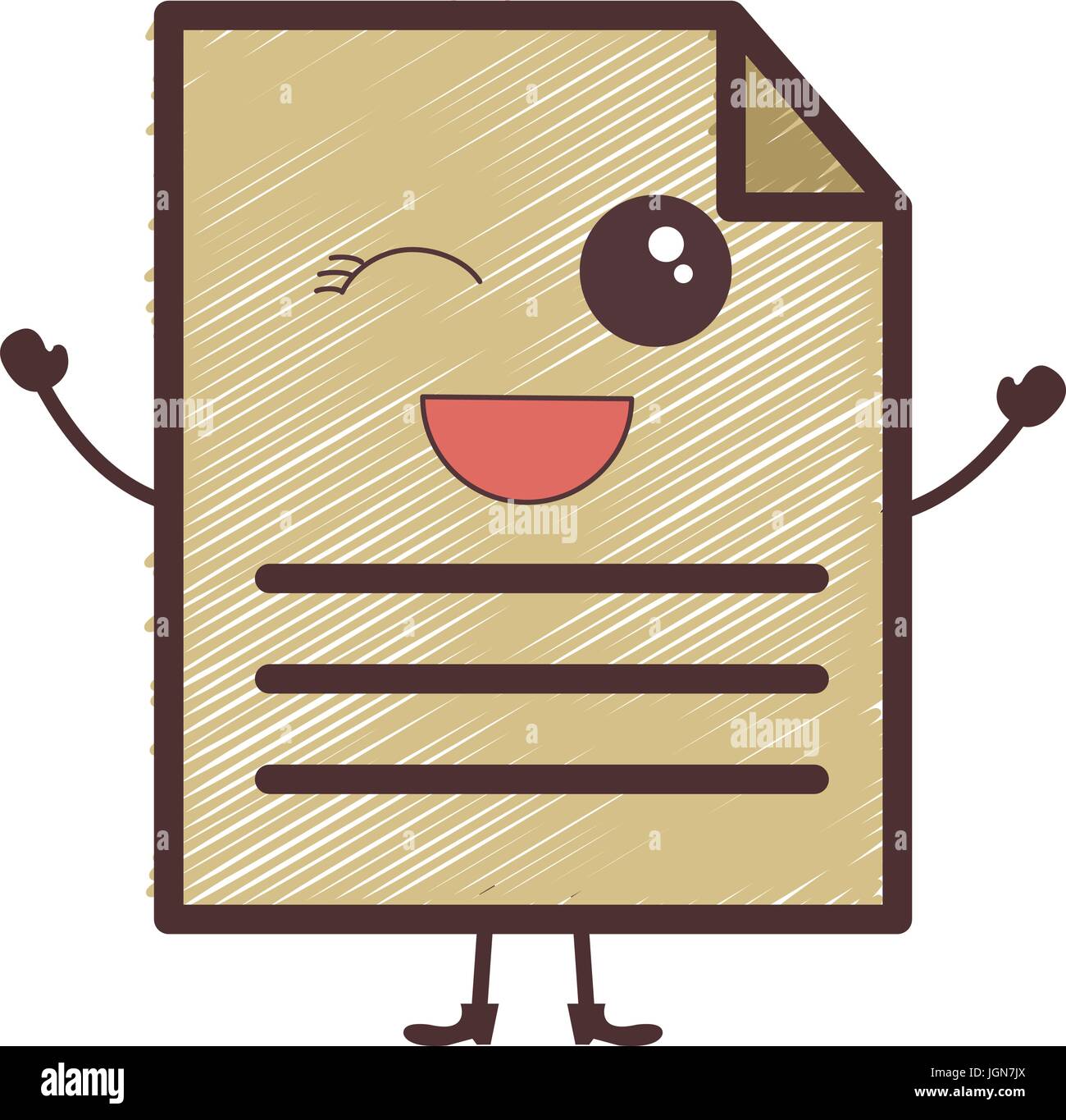 paper document kawaii character vector illustration design Stock Vector ...
