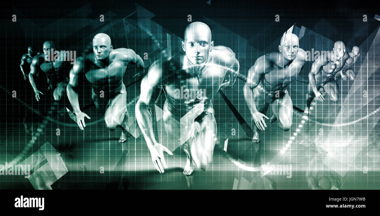 Racing to the Future as a Futuristic Concept Stock Photo - Alamy