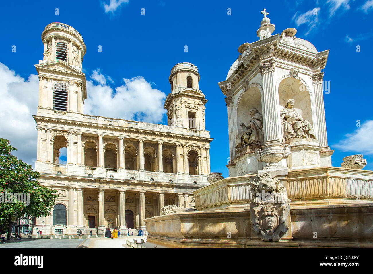 Saint Sulpice church in Paris, France Stock Photo - Alamy