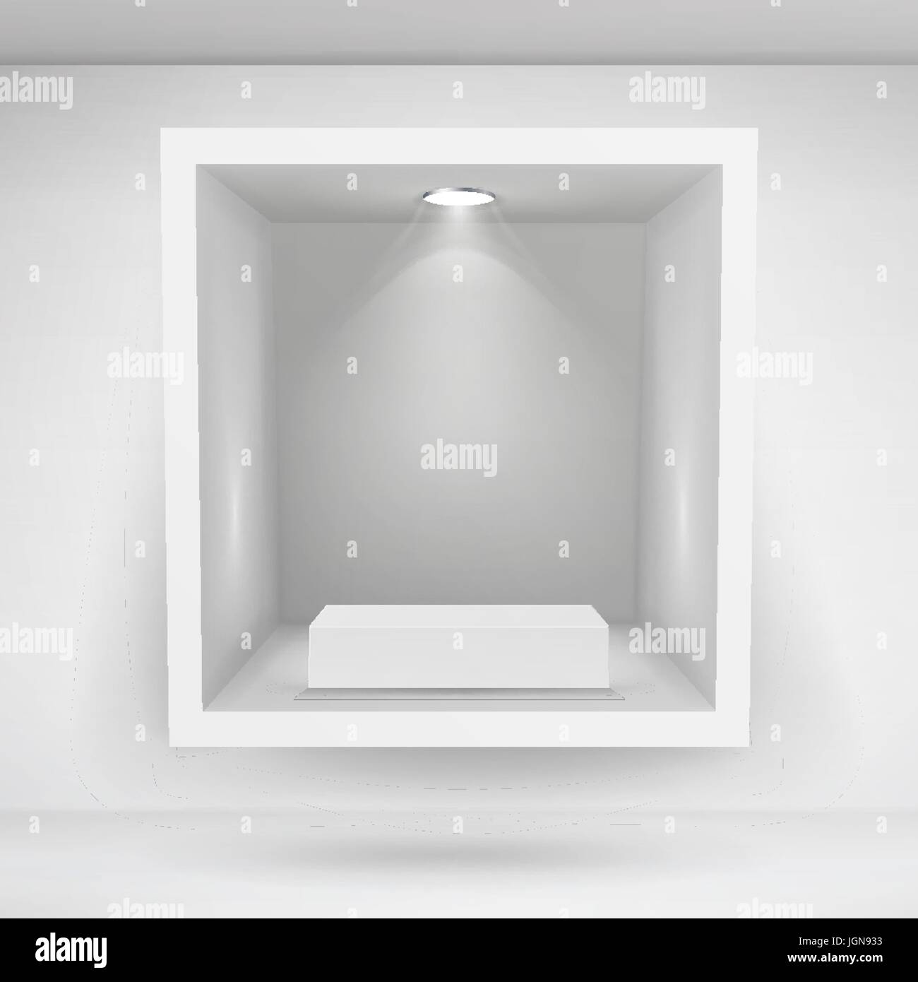 Empty Niche Vector. Realistic Clean Shelf, Niche, Wall Showcase. Good ...