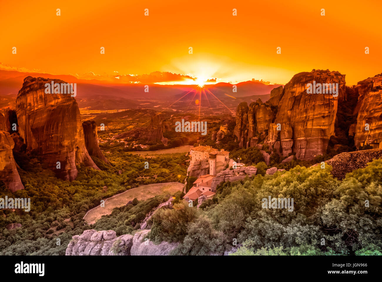 Meteora Sunset High Resolution Stock Photography and Images - Alamy