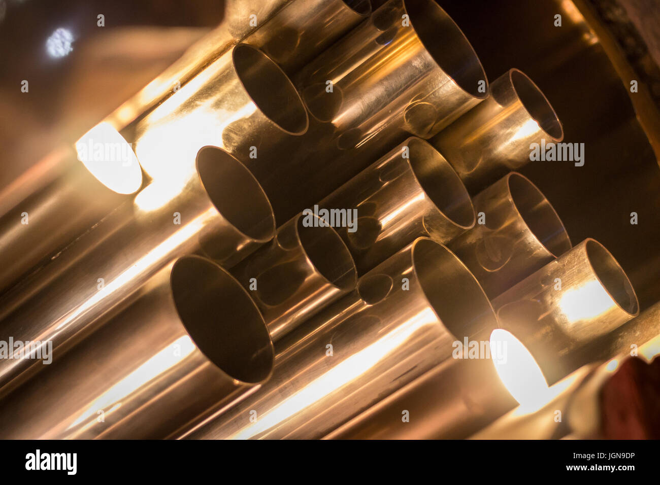 Abstract Pipe Art with light installation Stock Photo - Alamy