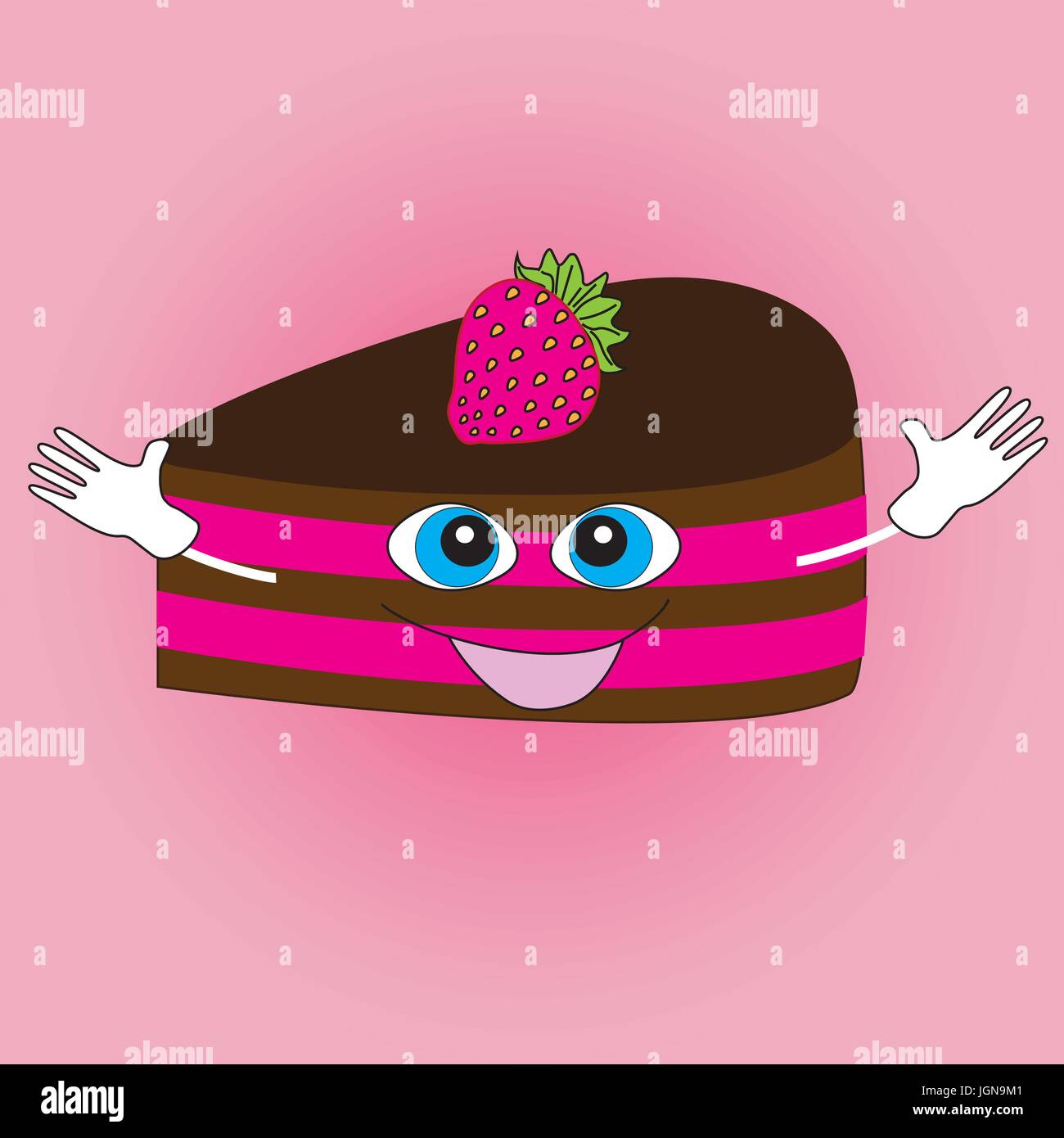 A nice smiling cake isolated by a pink background Stock Vector Image ...