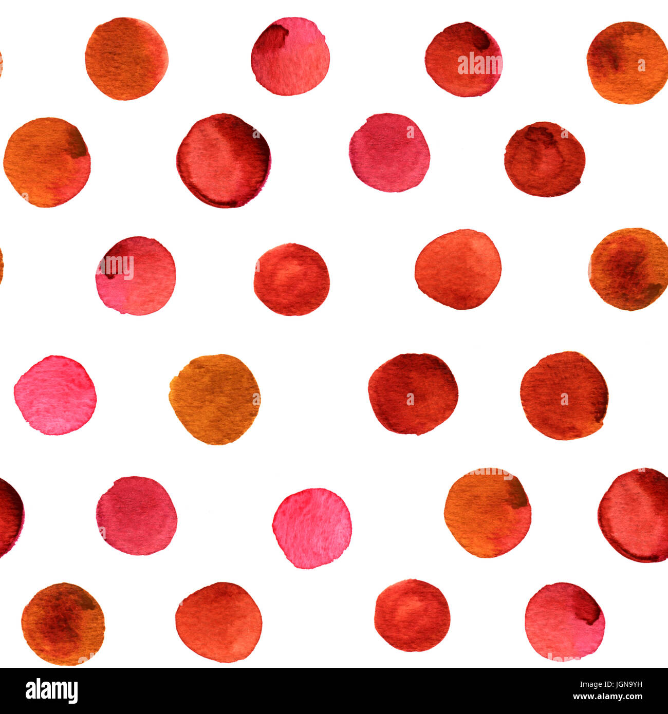 Seamless pattern of brown and red watercolor dots Stock Photo - Alamy