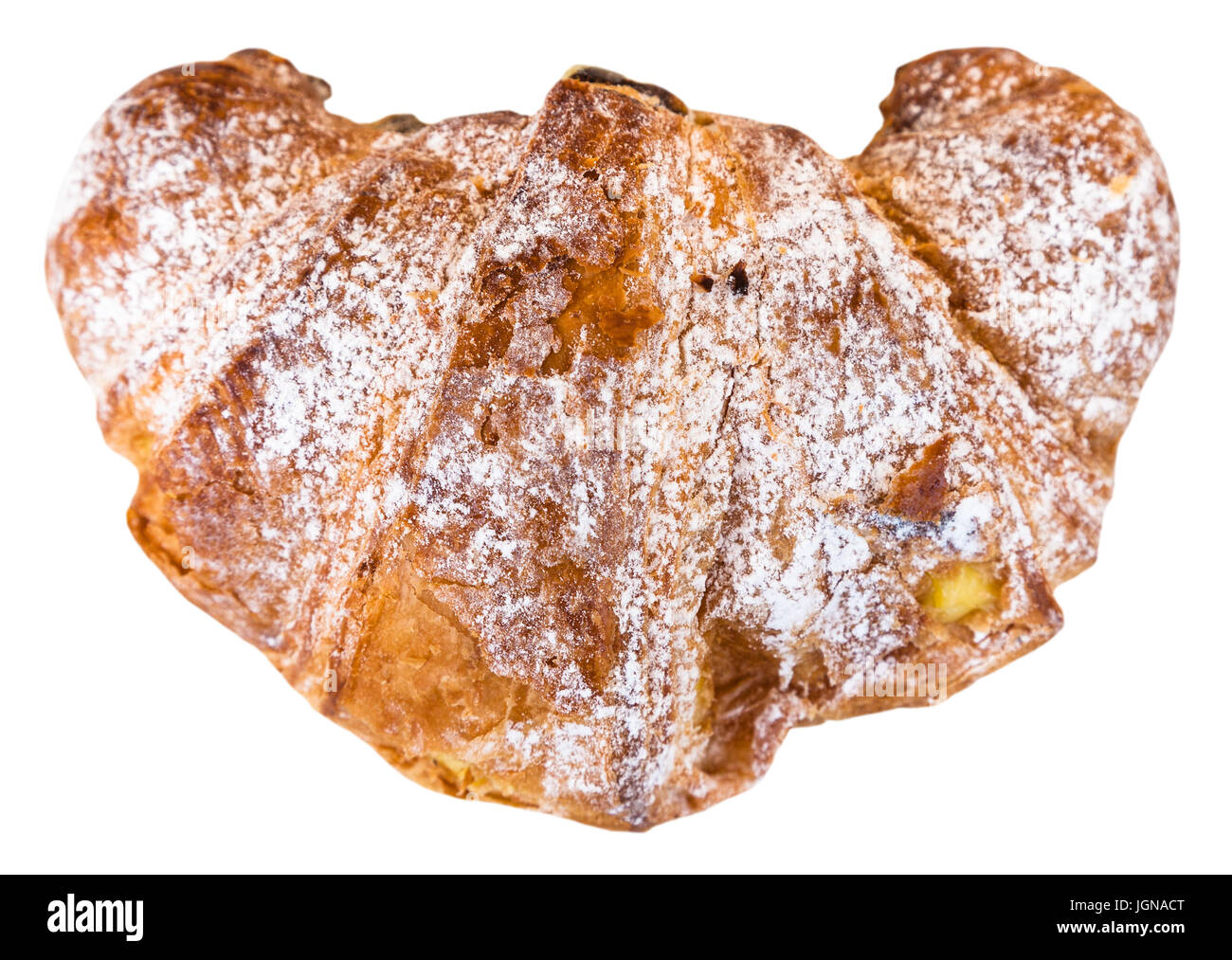 fresh italian croissant filled by vanilla cream isolated on white ...