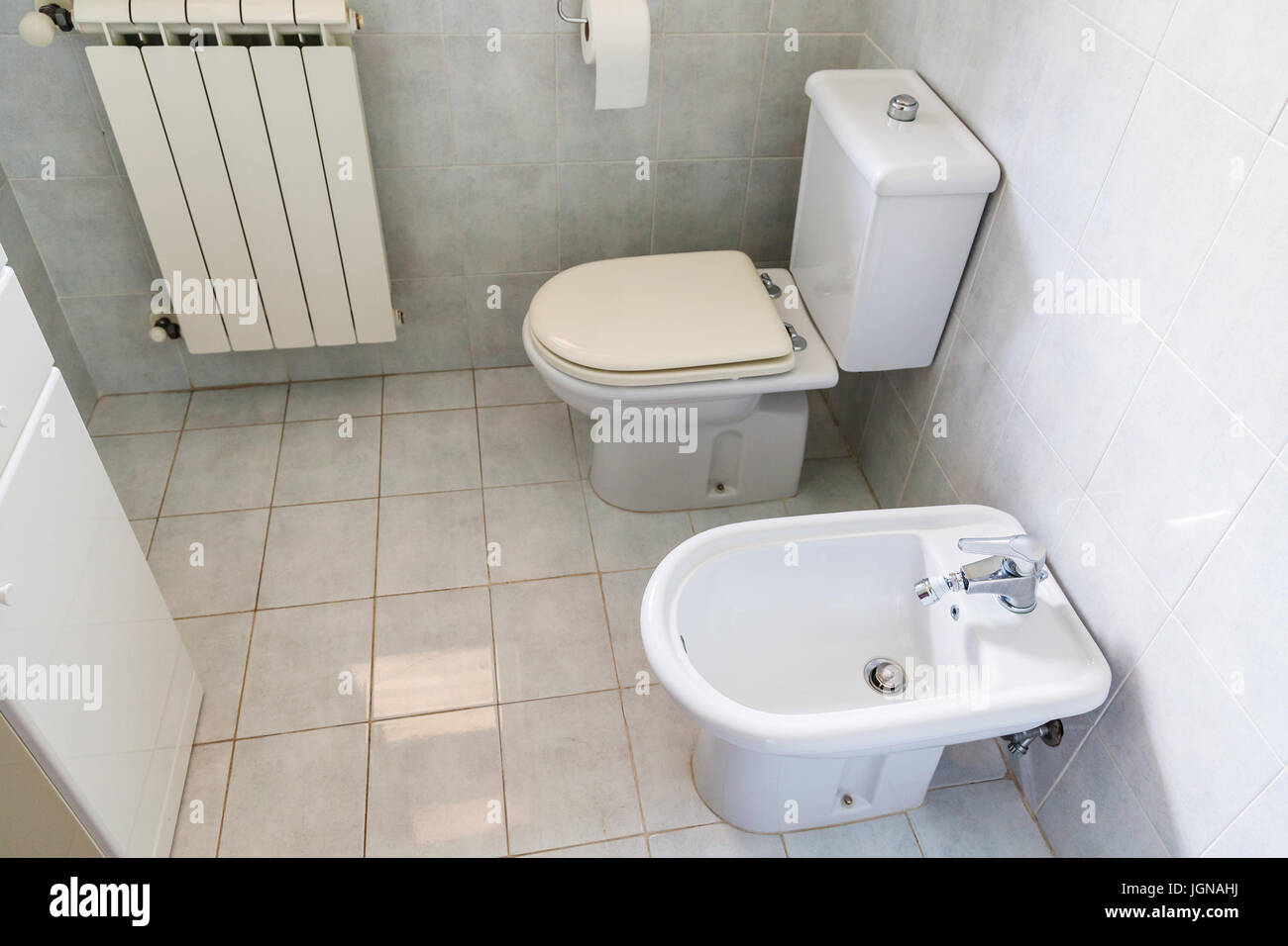 indoor of typical white modern toilet room Stock Photo - Alamy