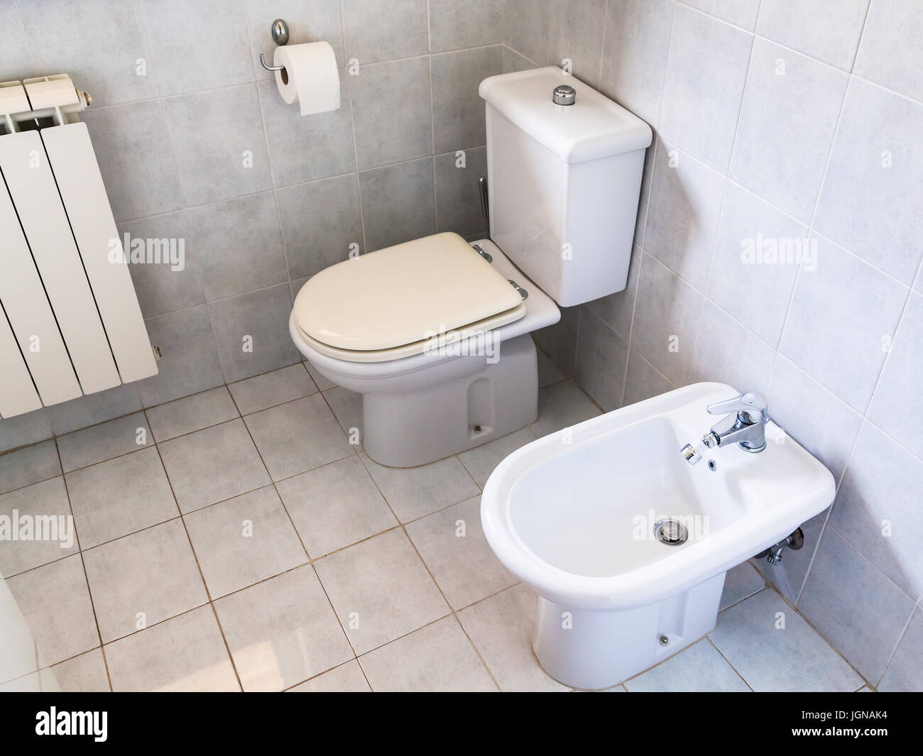 interior of simple white modern toilet room Stock Photo - Alamy