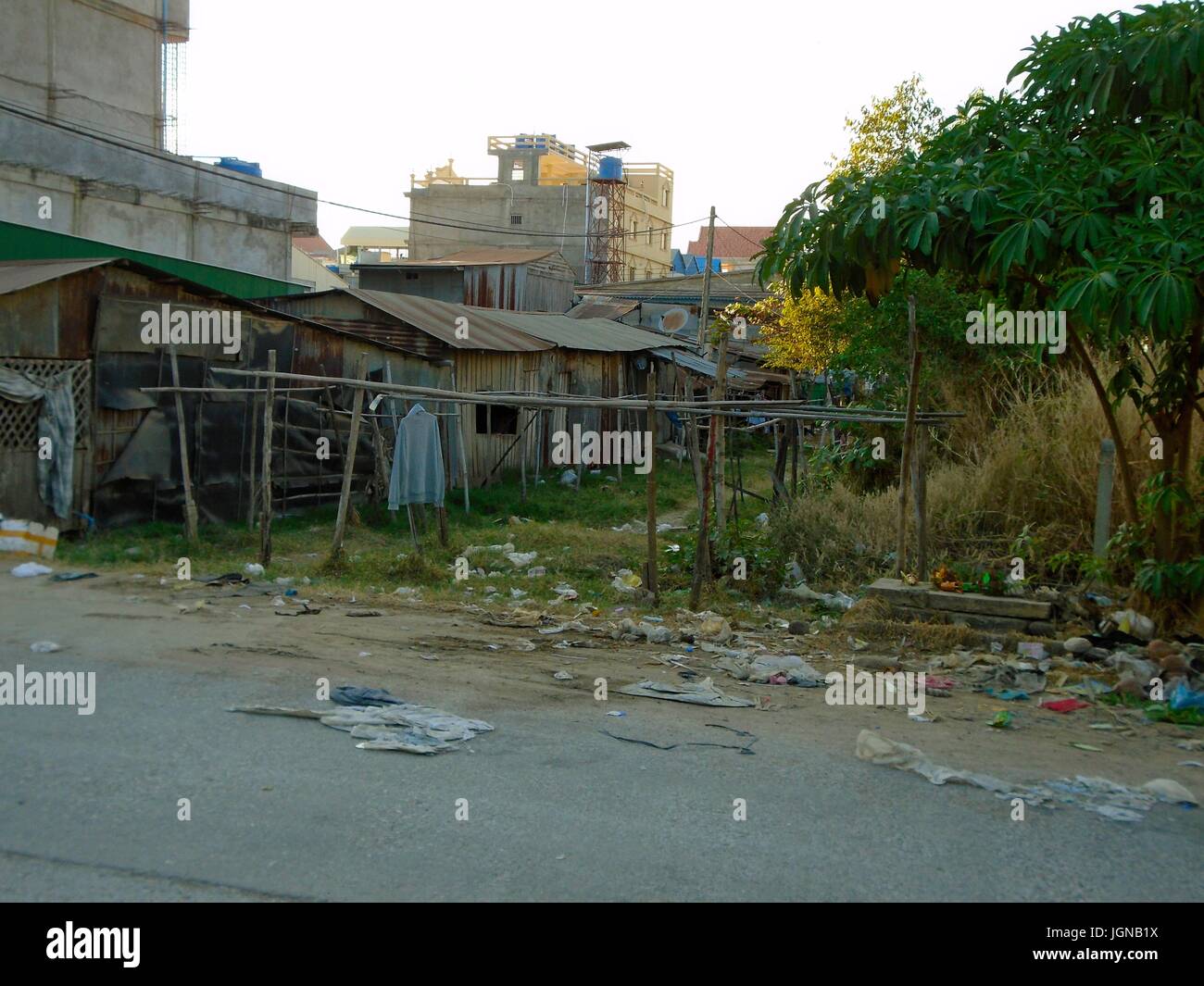 Buildings Trash Messy Structures Erections Poipet Cambodia Stock Photo ...