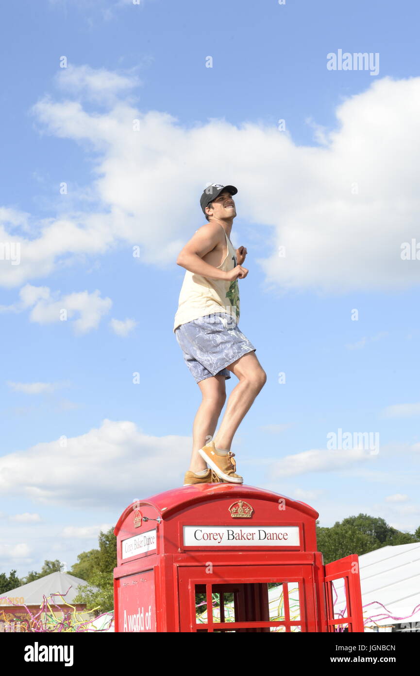 Dancing on a phone box, Corey Baker dance Stock Photo - Alamy