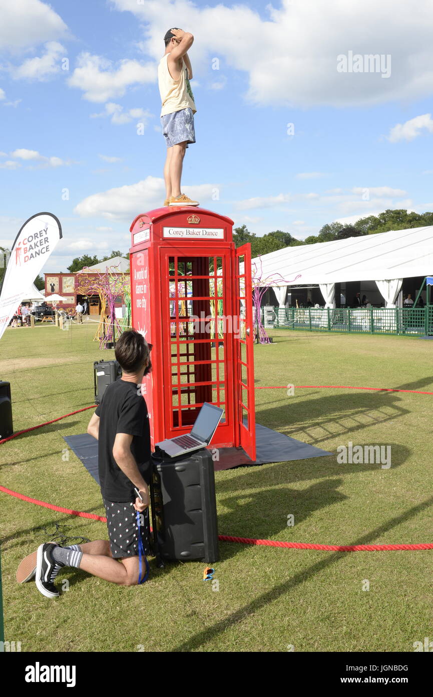 Dancing on a phone box, Corey Baker dance Stock Photo - Alamy