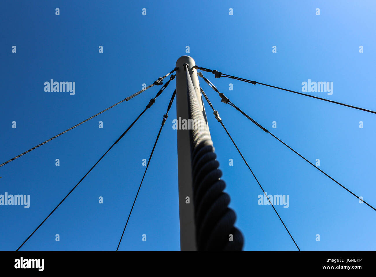 Iron pillar and cables Stock Photo - Alamy