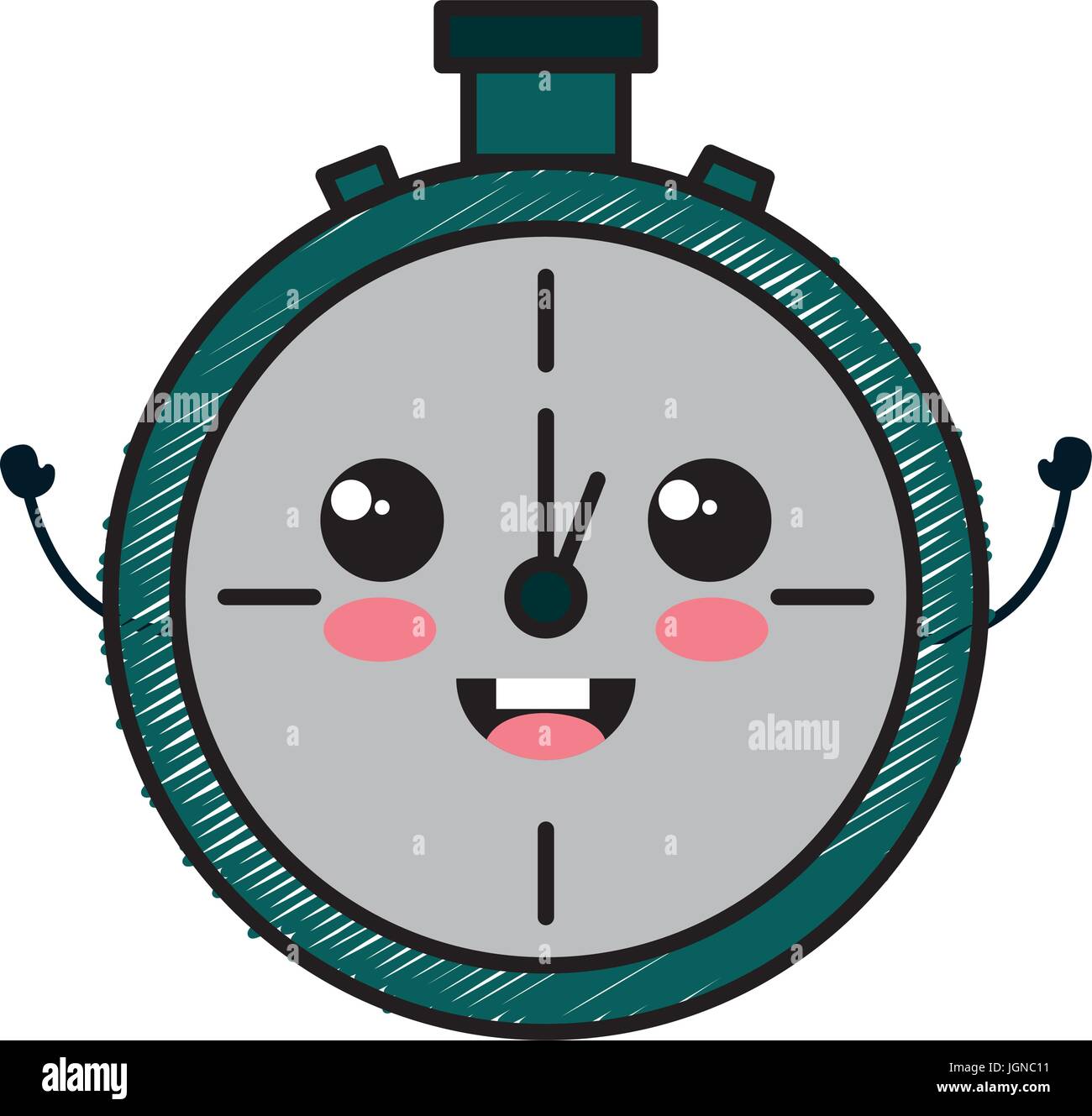 chronometer timer kawaii character vector illustration design Stock ...