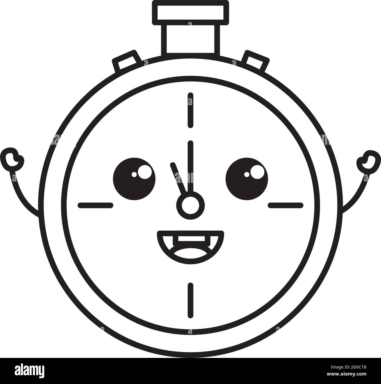 chronometer timer kawaii character vector illustration design Stock ...