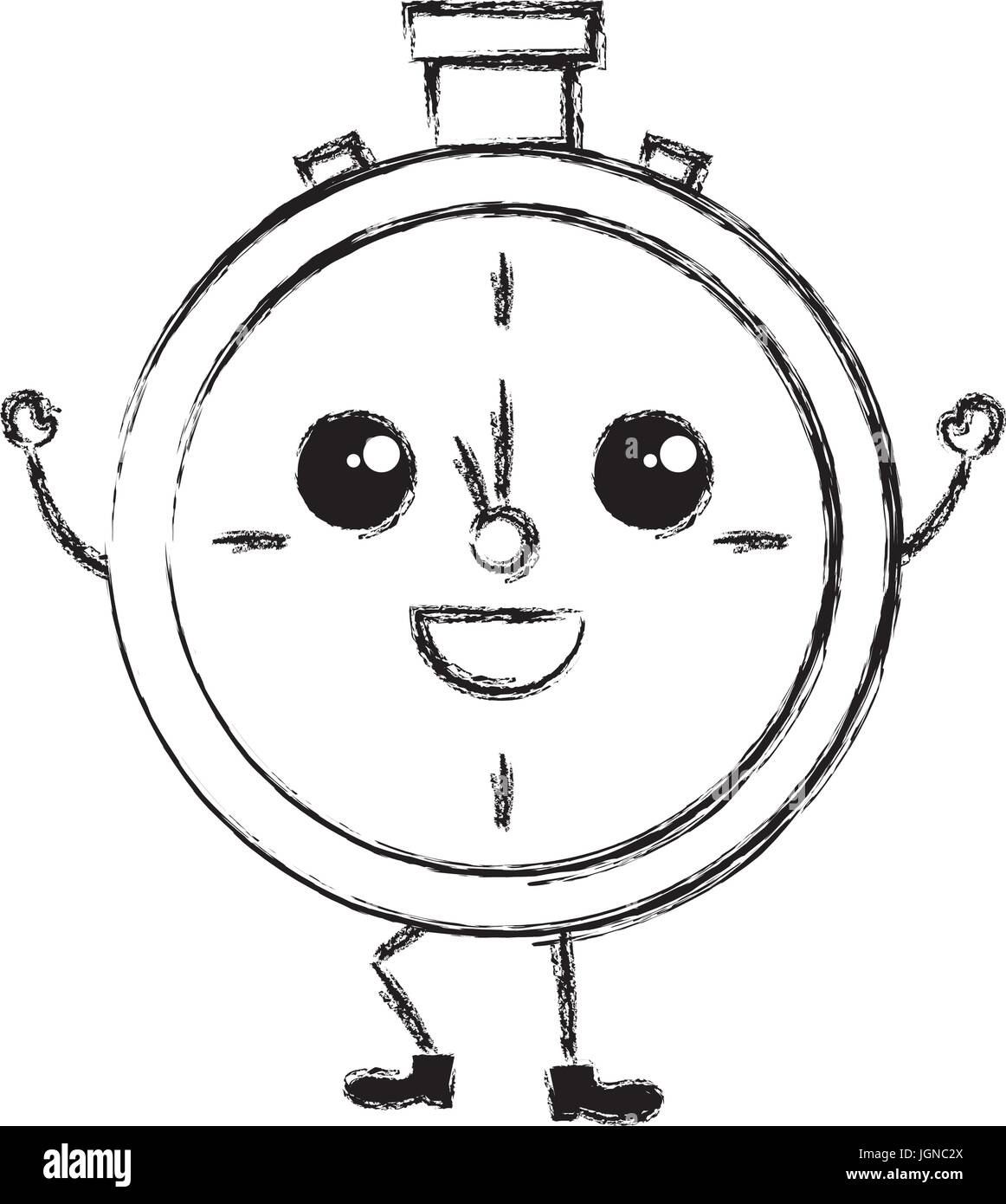 chronometer timer kawaii character vector illustration design Stock ...