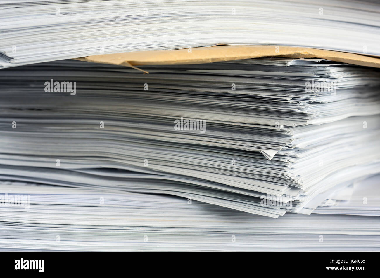 Papers and files stack close up shot Stock Photo - Alamy