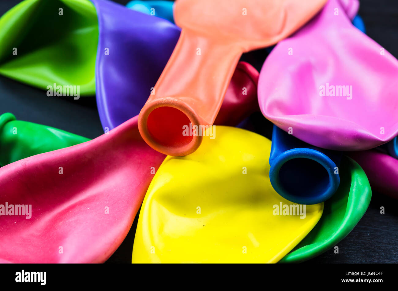 Close up shot of multi colored balloons Stock Photo - Alamy