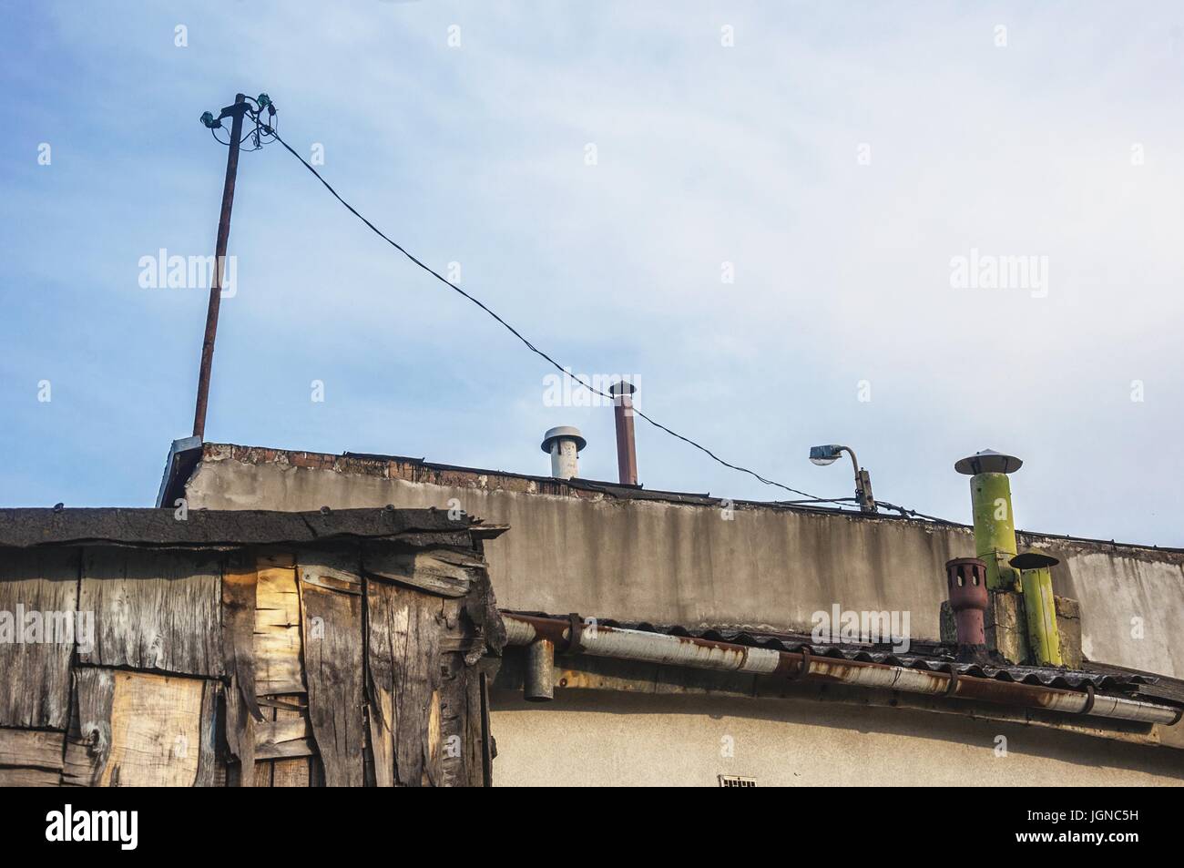 rooftops of poor sheds and buildings in slums Stock Photo - Alamy