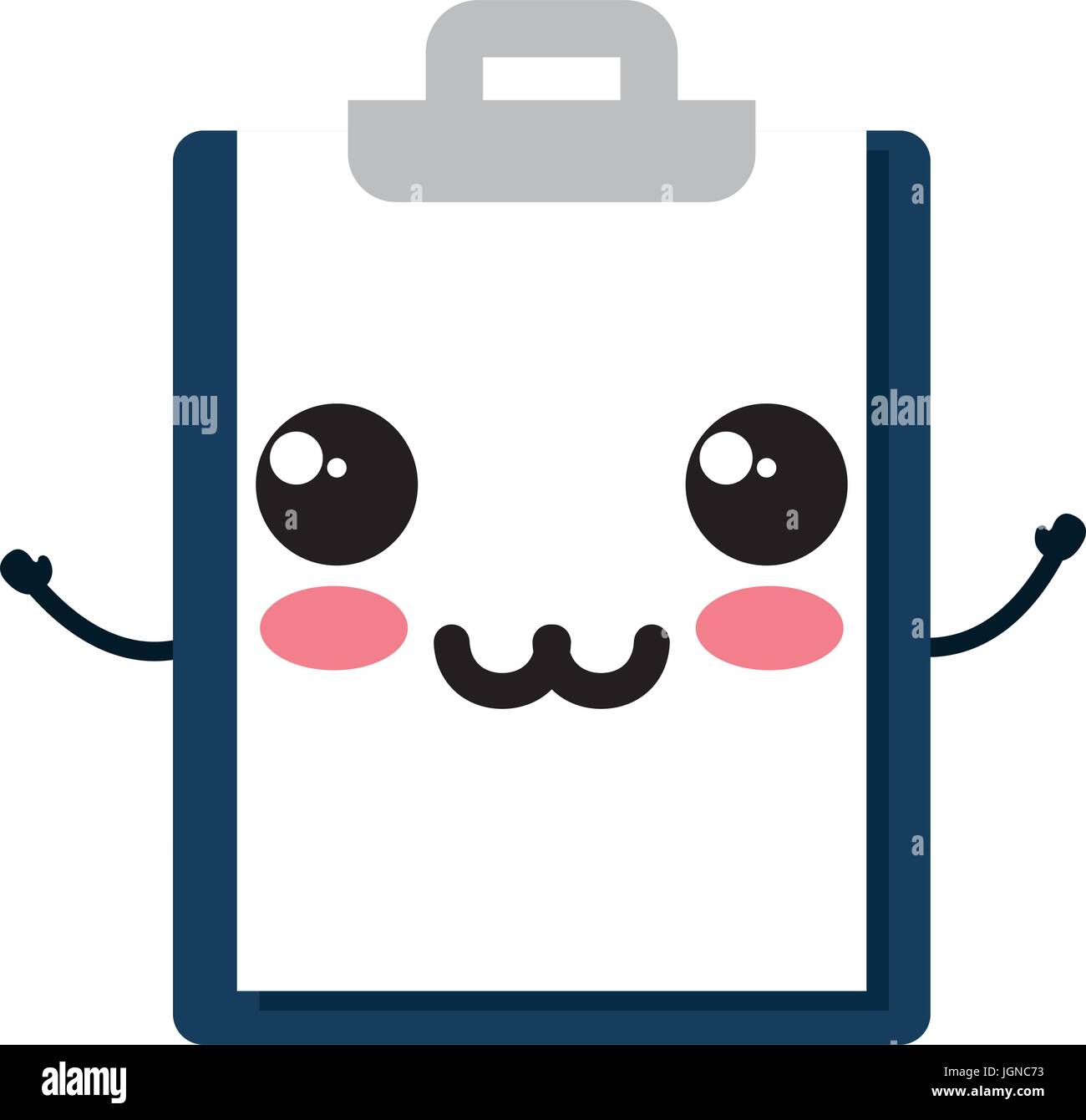 clipboard paper kawaii character vector illustration design Stock ...