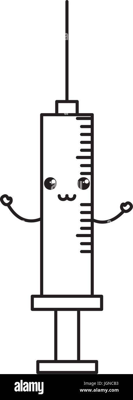 medical injection kawaii character vector illustration design Stock ...