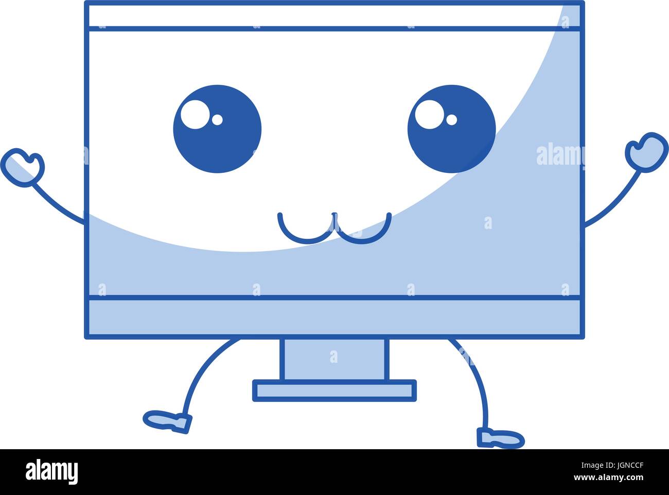 computer display kawaii character vector illustration design Stock ...