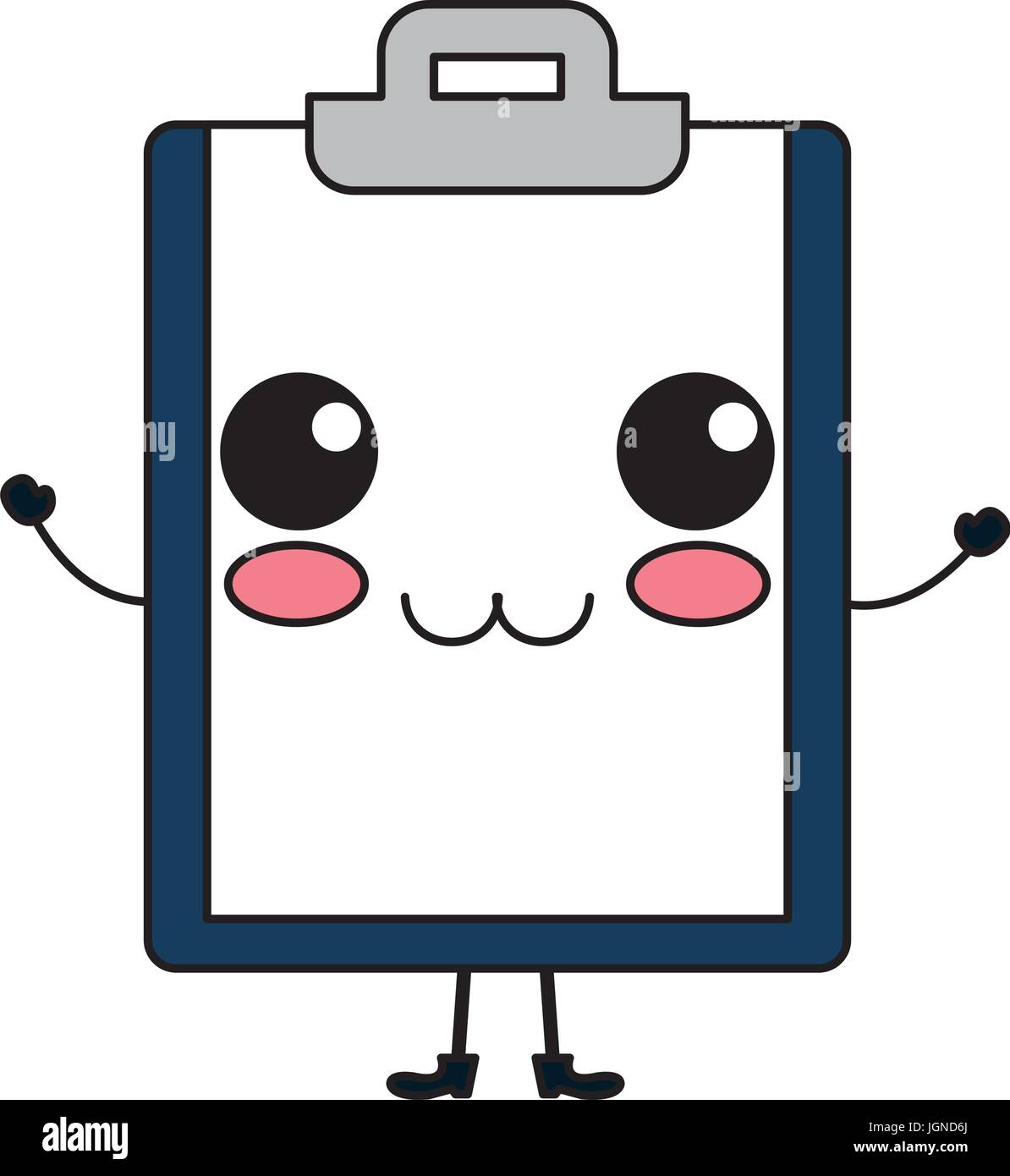 clipboard paper kawaii character vector illustration design Stock ...