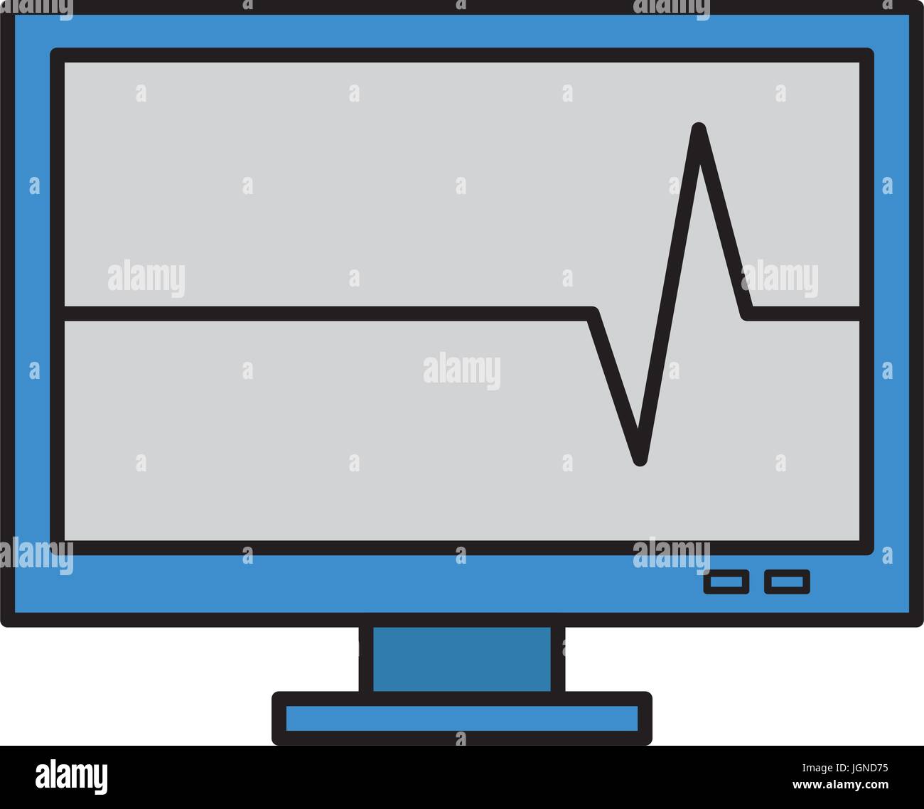 computer display with cardiology app vector illustration design Stock ...