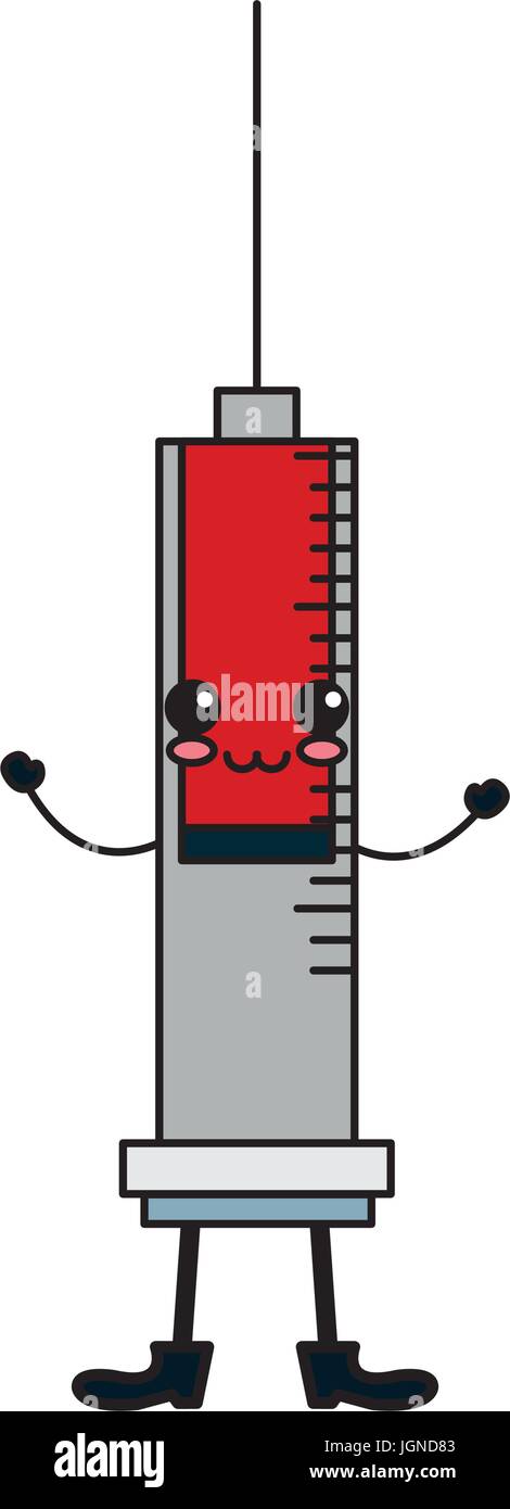 medical injection kawaii character vector illustration design Stock ...