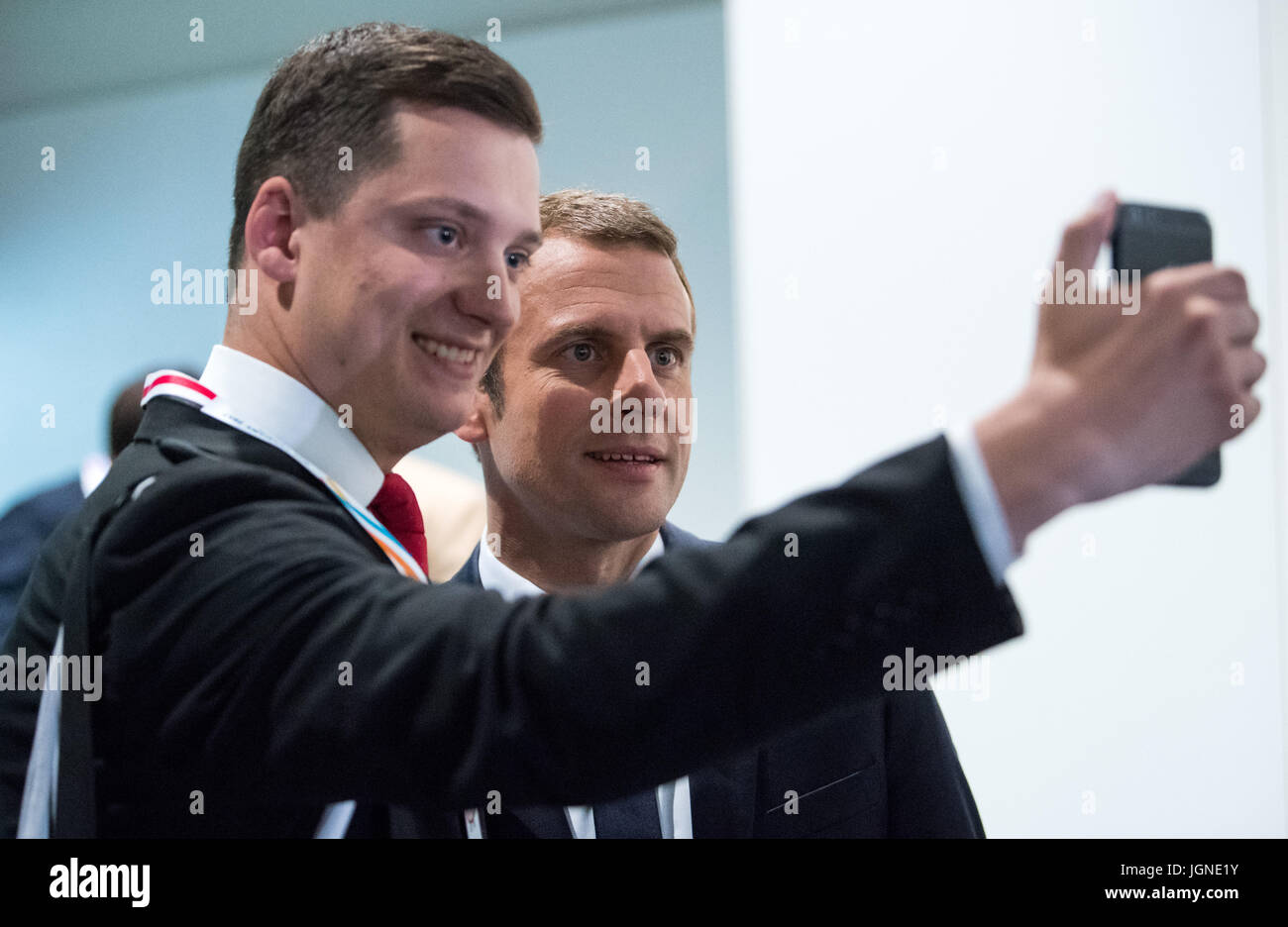 Hamburg, Germany. 8th July, 2017. French president Emmanuel Macron ...
