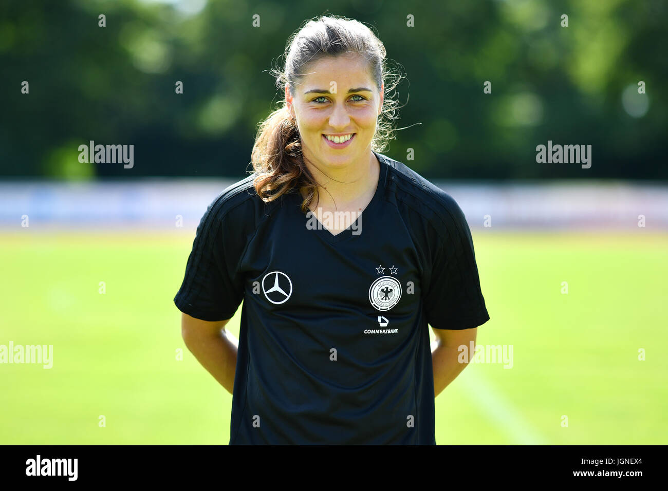 Goalkeeper Lisa Weiss, photographed during a photo call with the German ...